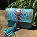 Genuine Python Skin Light Blue Summer Tassel Women Crossbody - Etsy