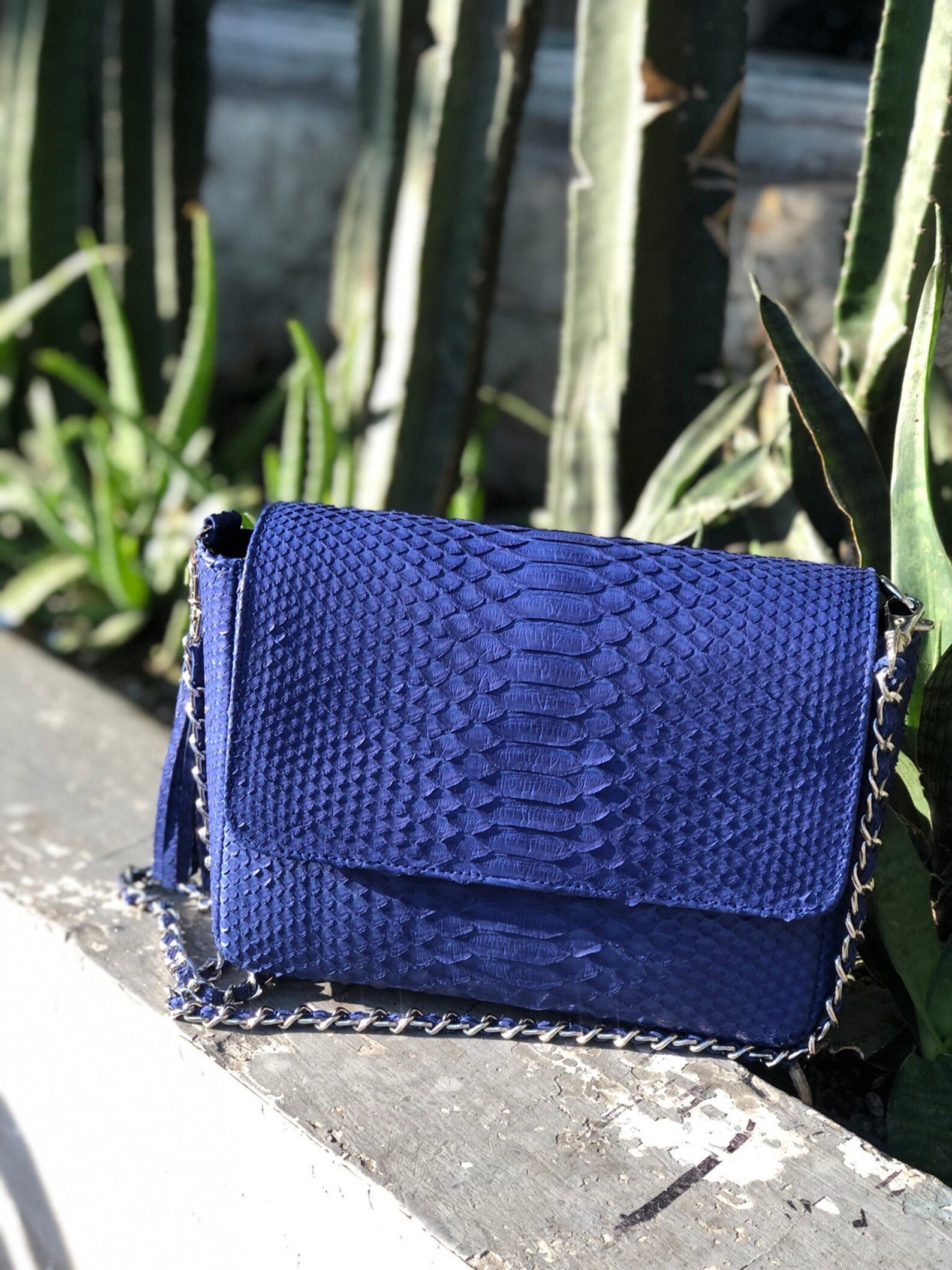 Genuine Python Skin Blue Crossbody Bag Elegant Classy - Etsy