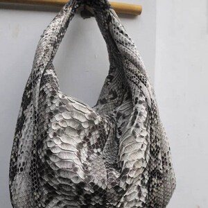 Big Soft Hobo Classy Sport Woman Stitched Bag | Purse Genuine Python ...