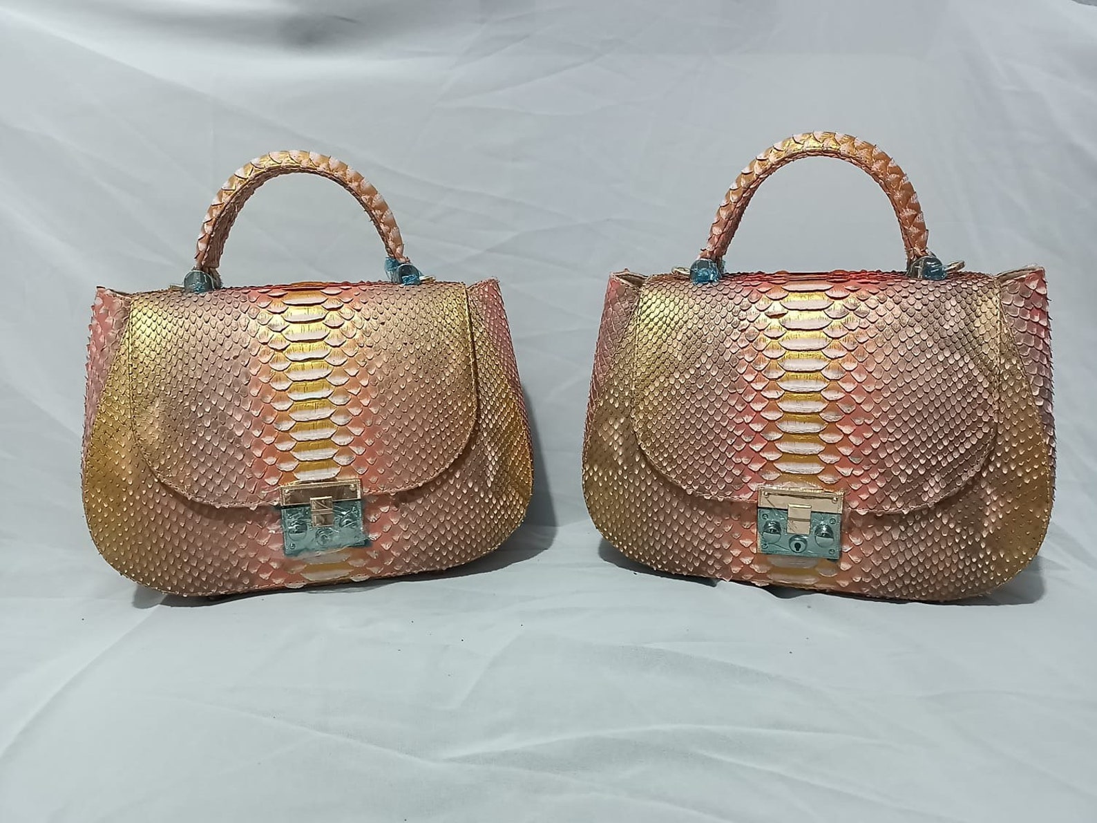 Genuine Python Top Handle Bag / Designer Bag / Exotic Leather - Etsy