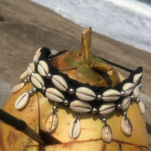 Shell Choker Cowrie Adjustable Tie Hippie Boho Coachella | Summer Shell ...