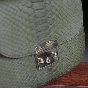 Genuine Python Top Handle Bag / Designer Bag / Exotic Leather Bag ...