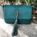 Dark Green Genuine Python Skin Tassel Bag Green Chain - Etsy