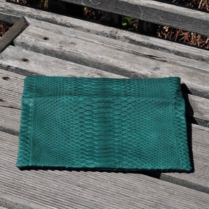 Genuine Python Skin Dark Green Envelope Clutch | Classy Elegant Leather ...