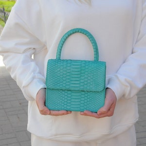 Genuine Python Skin Small Cute Top Handle Bag | Summer Bags | Exotic ...