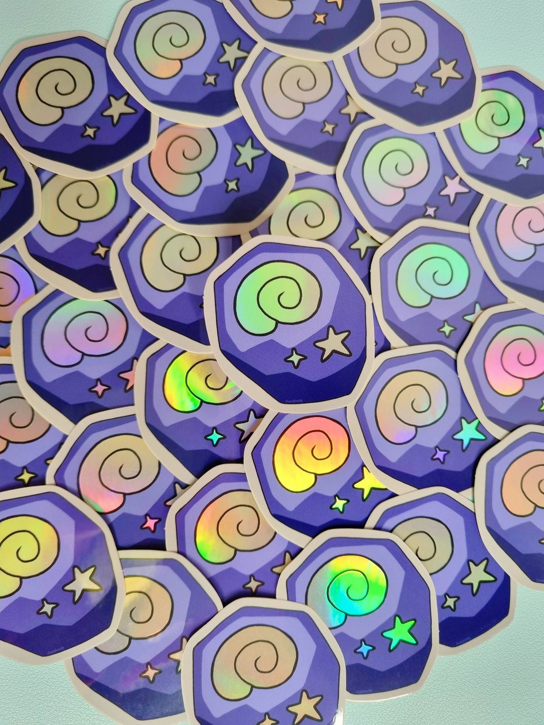 Acnh Holographic Fossil Sticker - Etsy