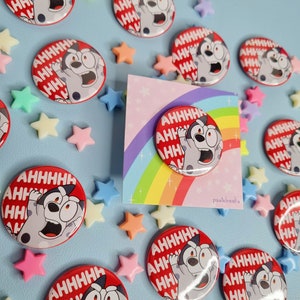 Muffin From Bluey Screaming AHHHHHH Button Badge - Etsy