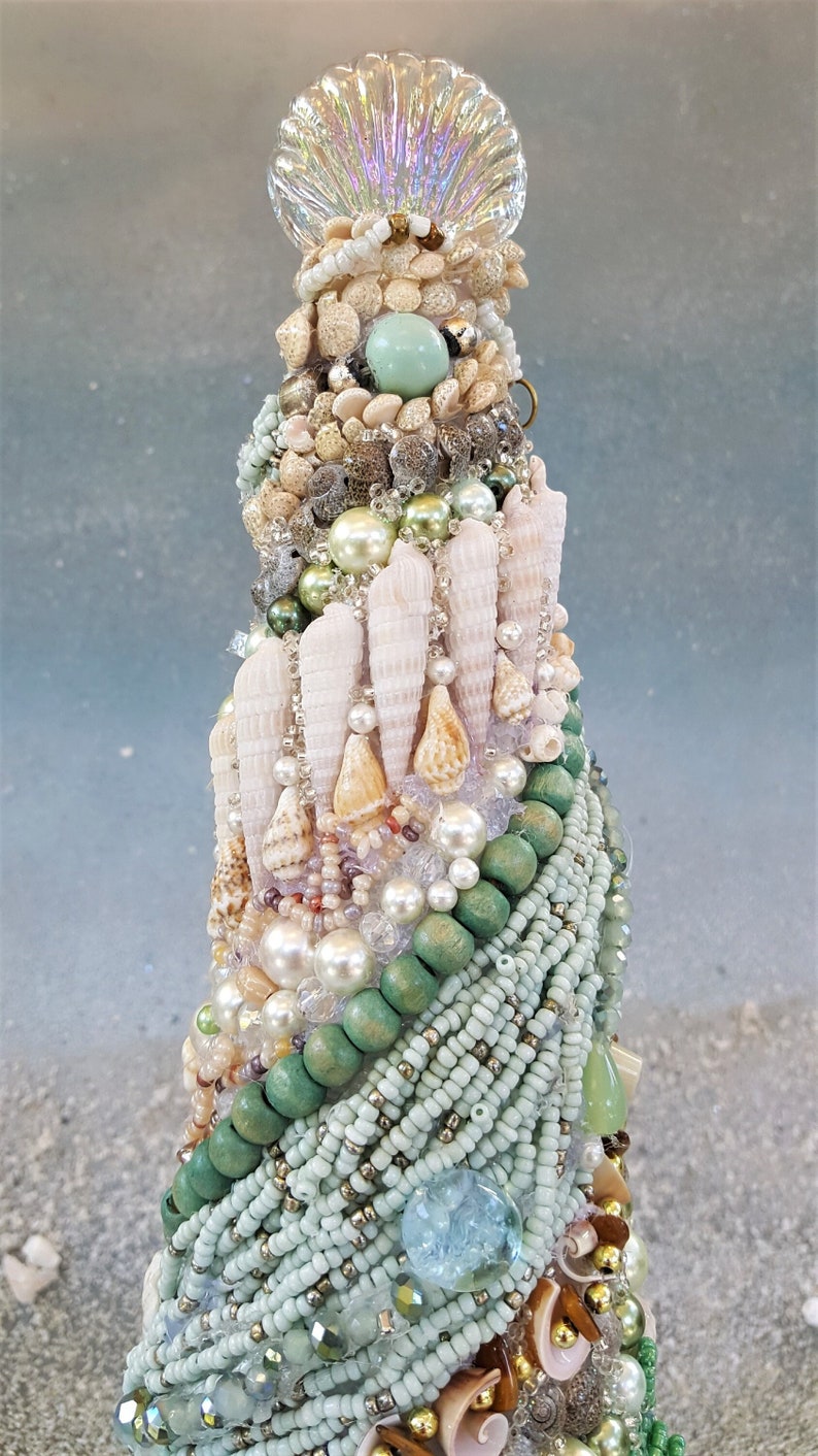 Seashell Tree, Seafoam Green Shell Tree | Coastal Seashell Tree | Beach ...