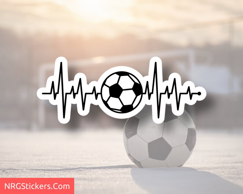 Soccer Heartbeat Vinyl Sticker Soccer Sticker Vinyl - Etsy