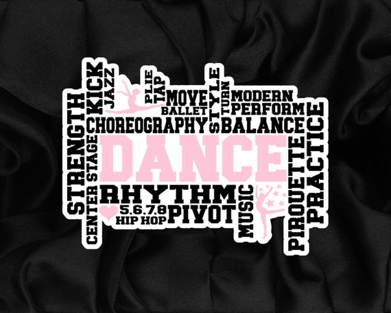 Dance Word Art Vinyl Sticker Dance Stickers Dance Gift - Etsy