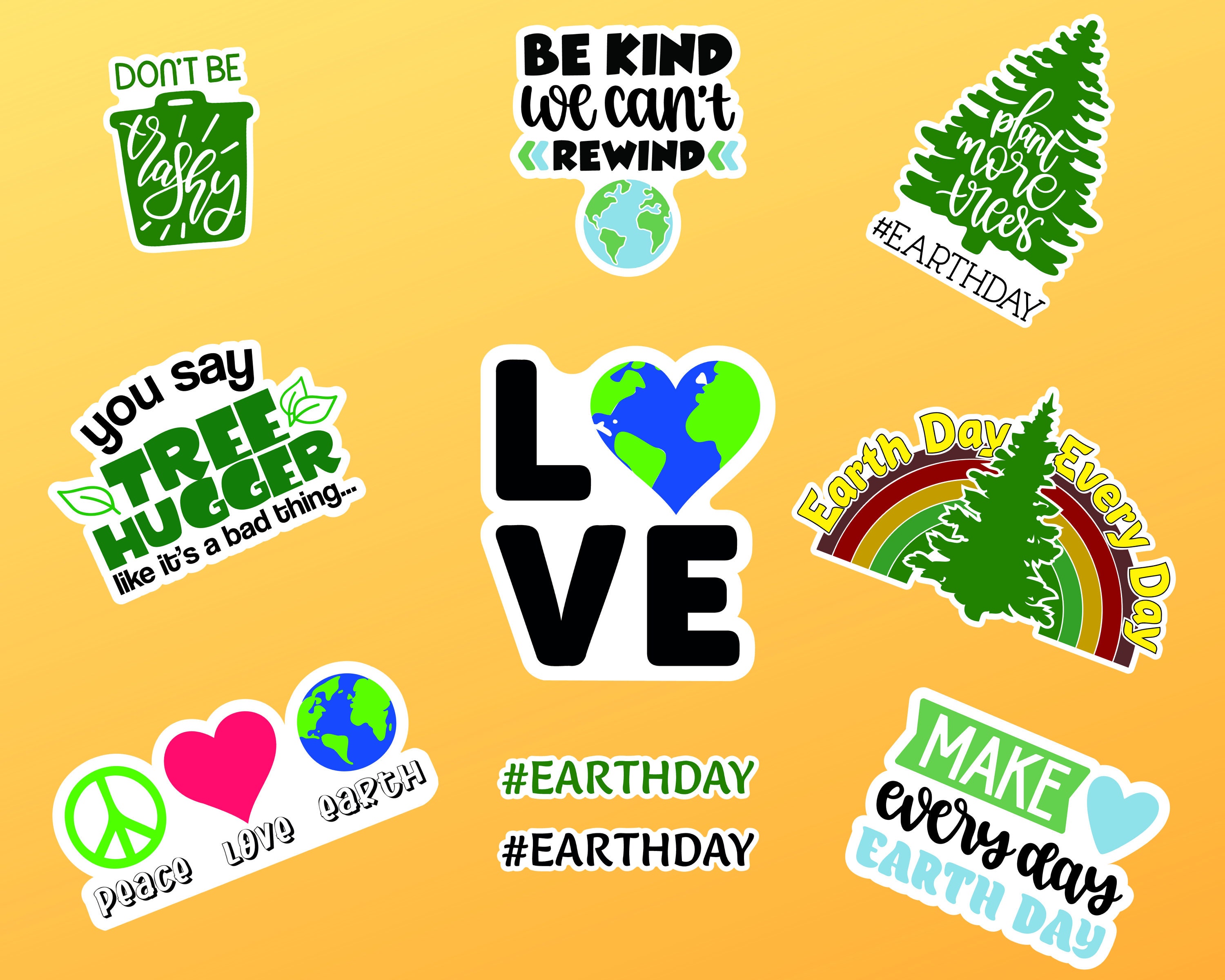 10 Earth Day Sticker Mega Pack Earth Day Stickers Save the - Etsy UK