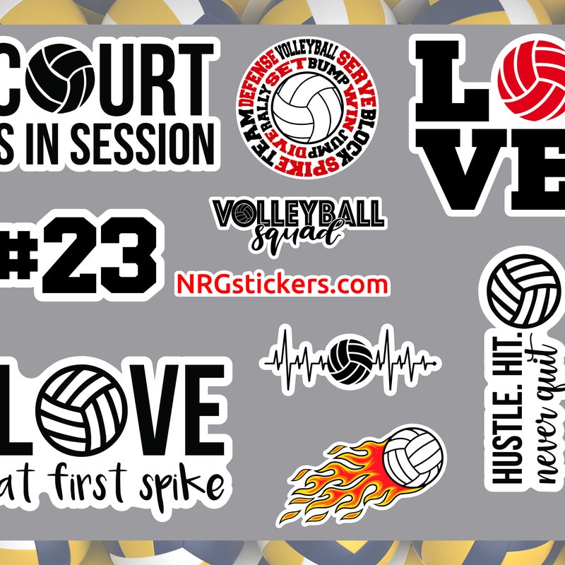 Volleyball Stickers - Etsy