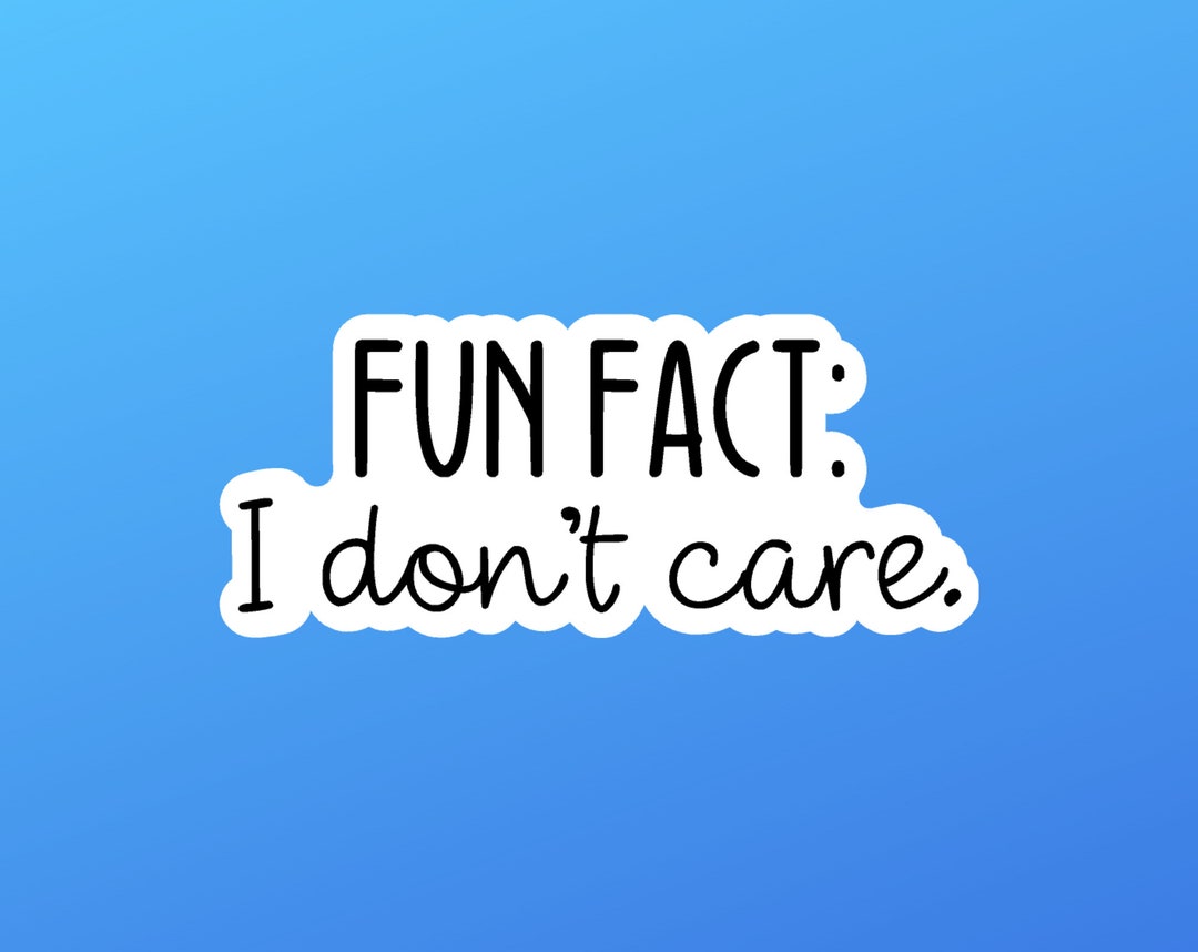 Fun Fact I Don't Care Vinyl Sticker, Best Friend Gift, Cute Stickers ...