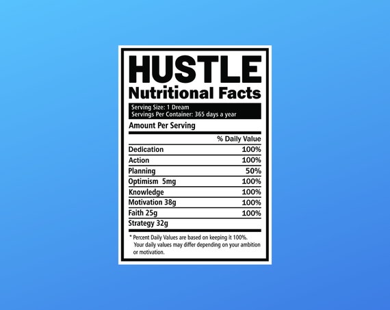 Hustle Motivational Vinyl Sticker Motivational Sticker | Etsy