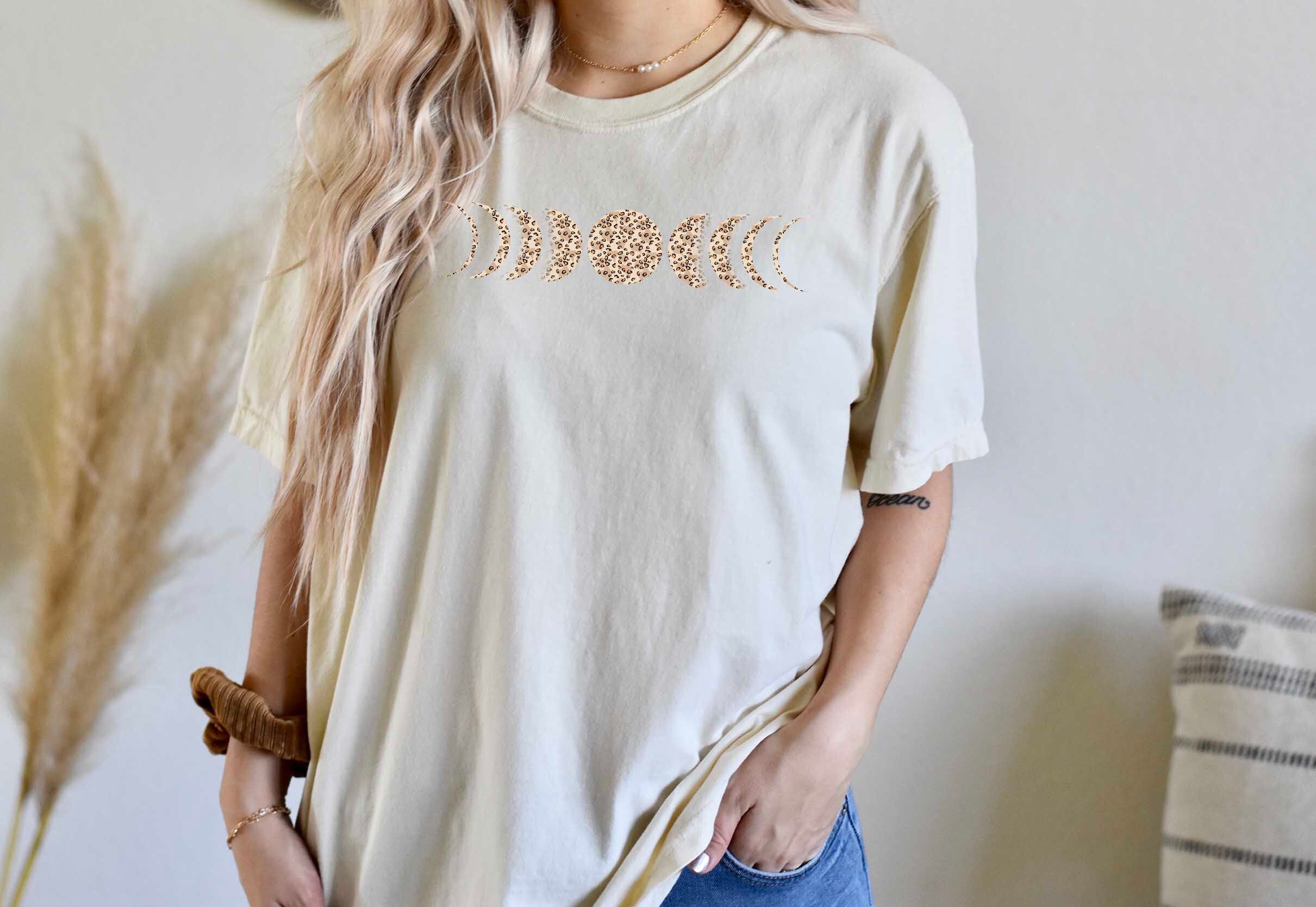 Comfort Colors Moon Phases Shirt Celestial Leopard Boho - Etsy