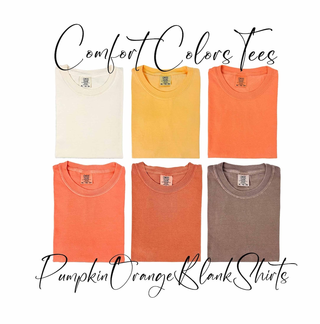 Comfort Colors Fall Tshirts, Pumpkin Orange Cotton Tees for Women 1717 ...