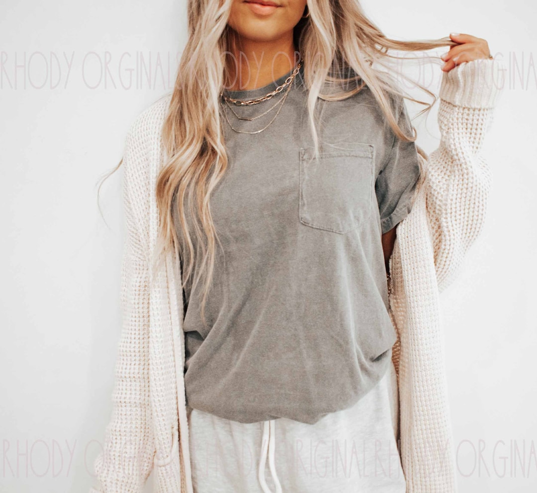 Comfort Colors Pocket Tee, Soft Pocket Tees for Women, College Colors ...