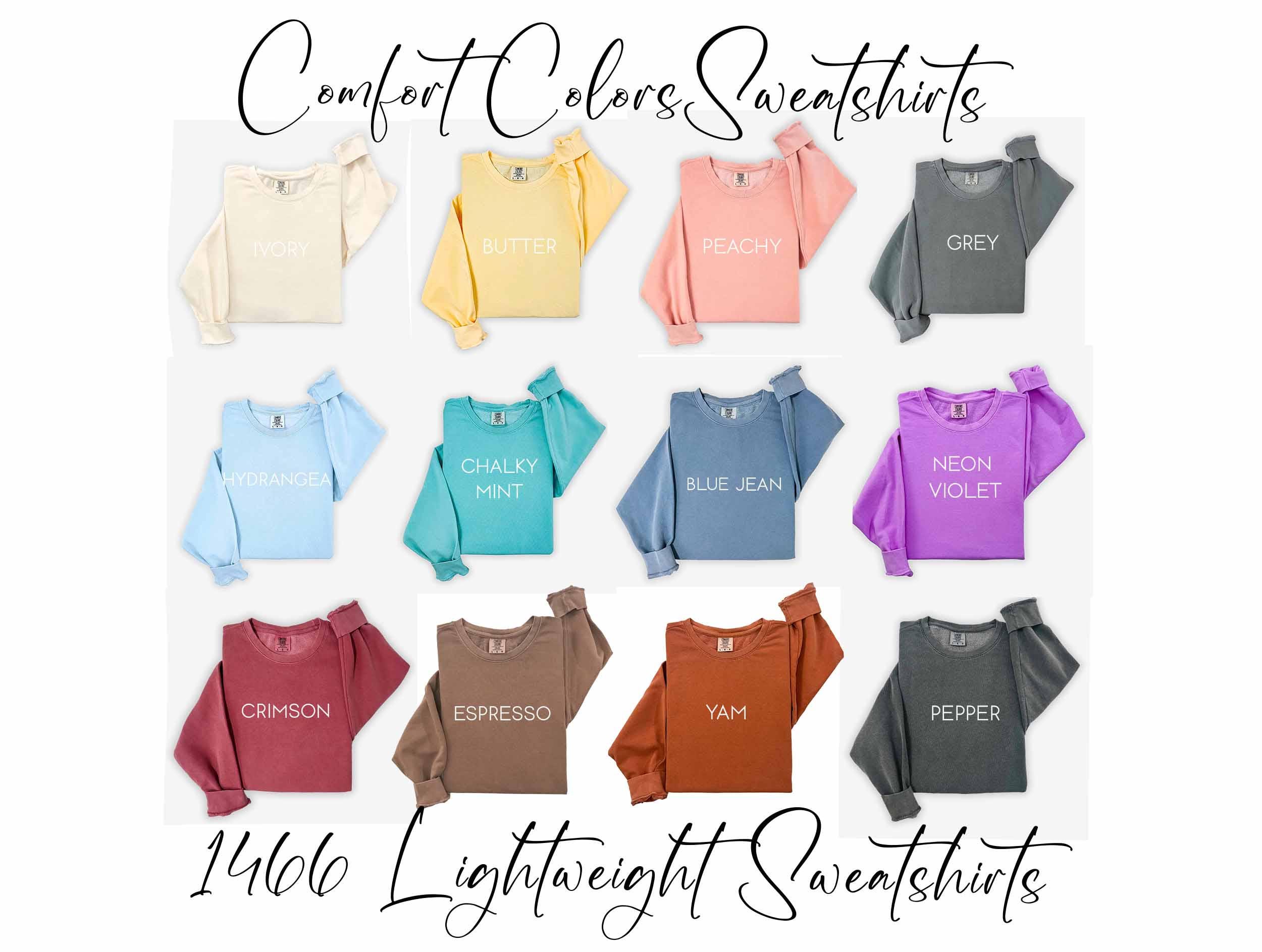 Comfort Colors Sweatshirts, Lightweight 100% Cotton Sweatshirts in Soft ...
