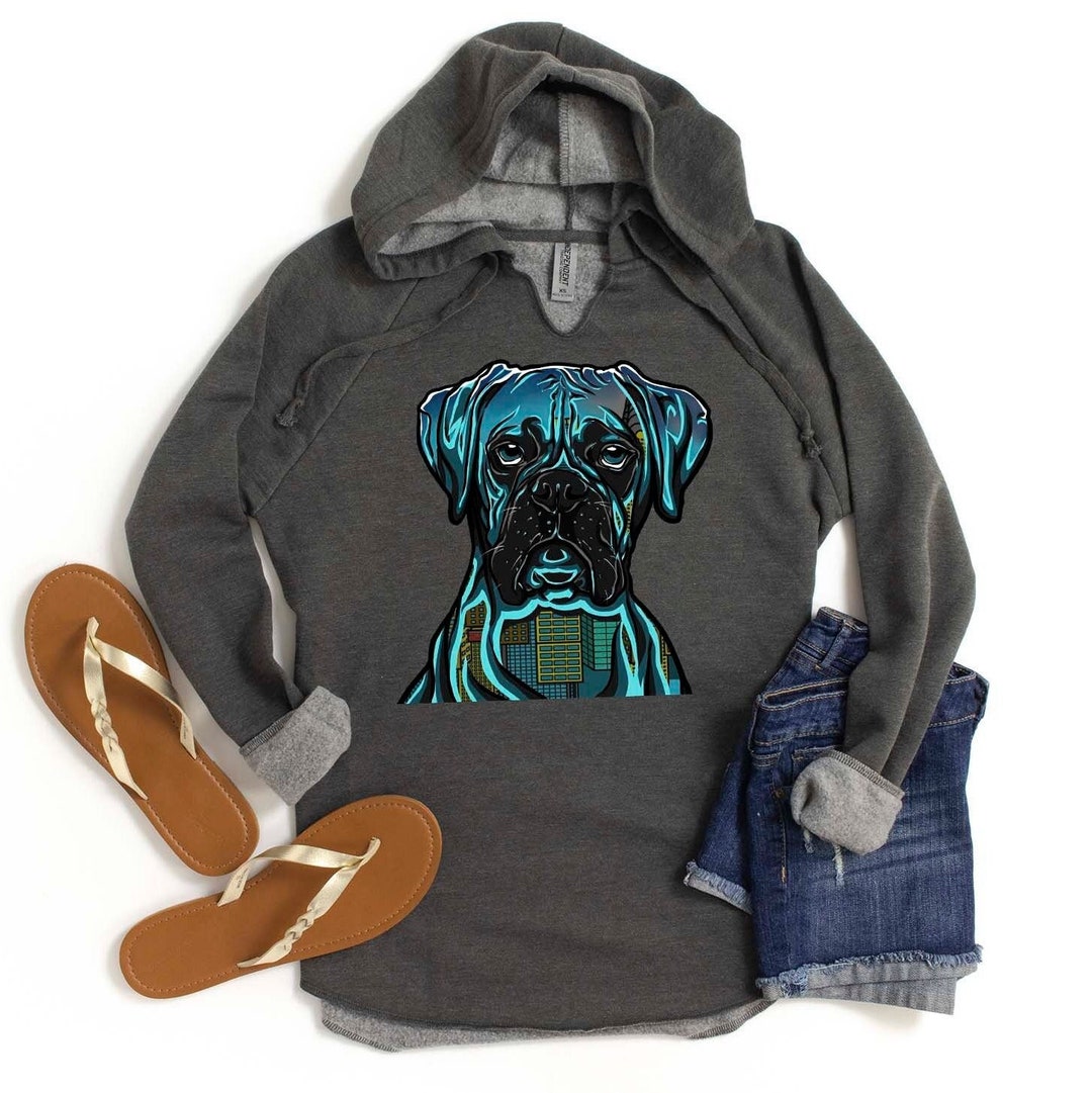 Boxer Sweatshirt, Colorful Boxer Sweatshirt for Women, Boxer Owner Dog ...
