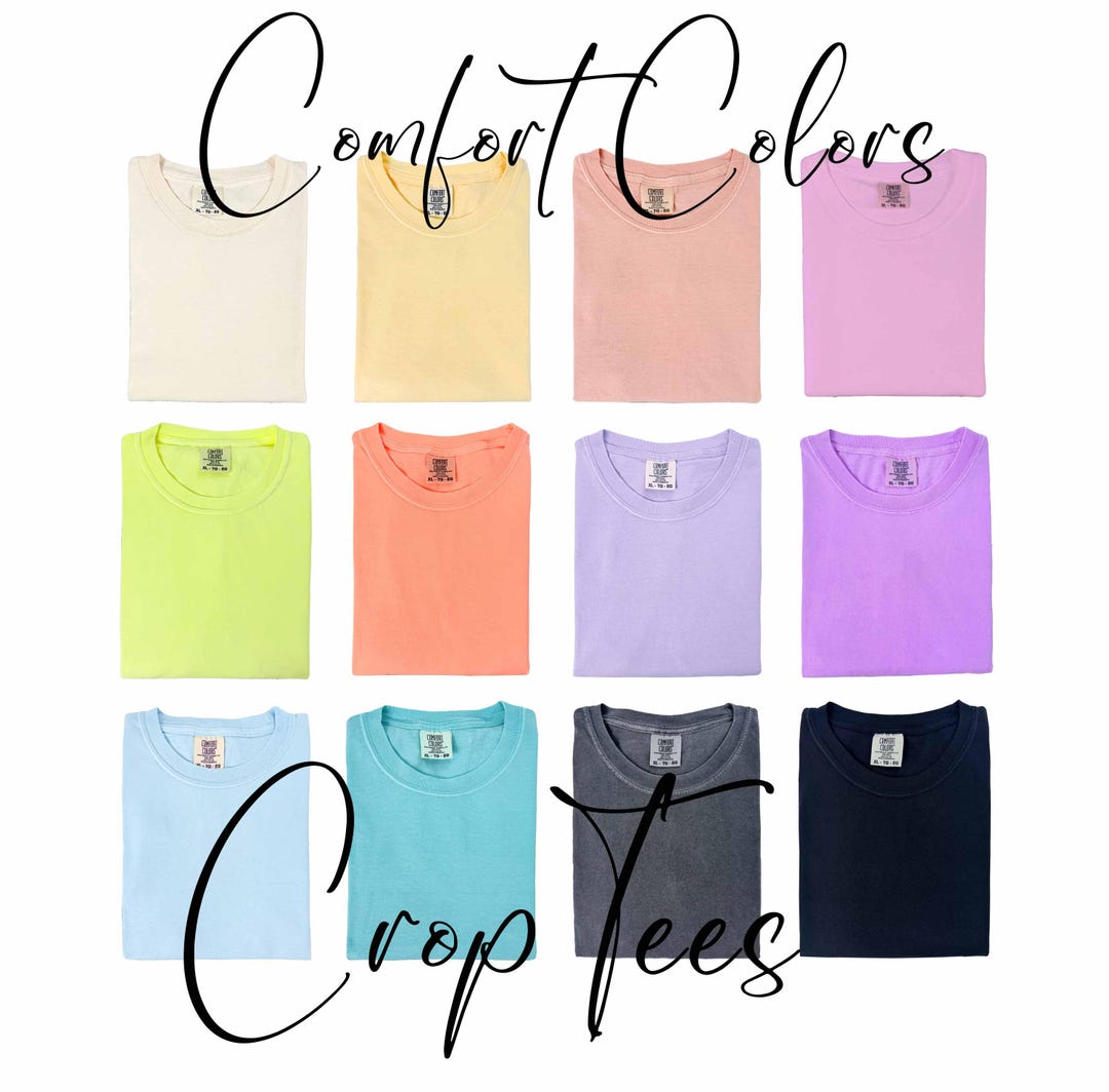 Comfort Colors Crop Tee, Boxy Cropped Shirt for Women, Blank Summer ...