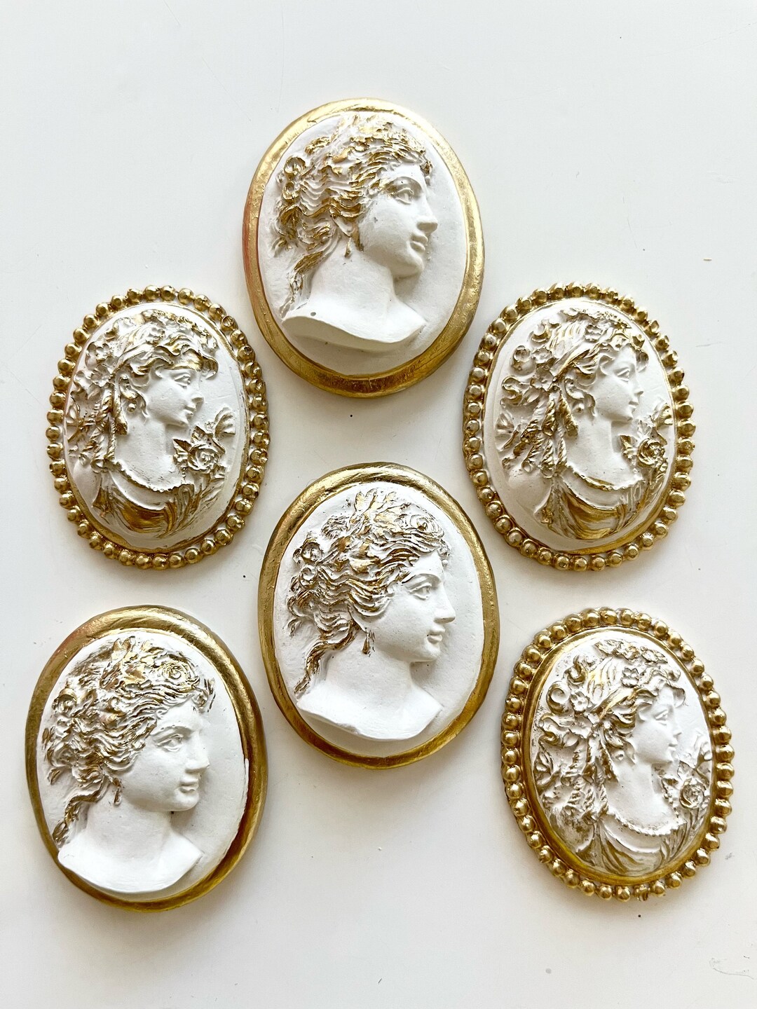 Intaglio Set of 6 Intaglio Plaster Seals Medallion Wall - Etsy