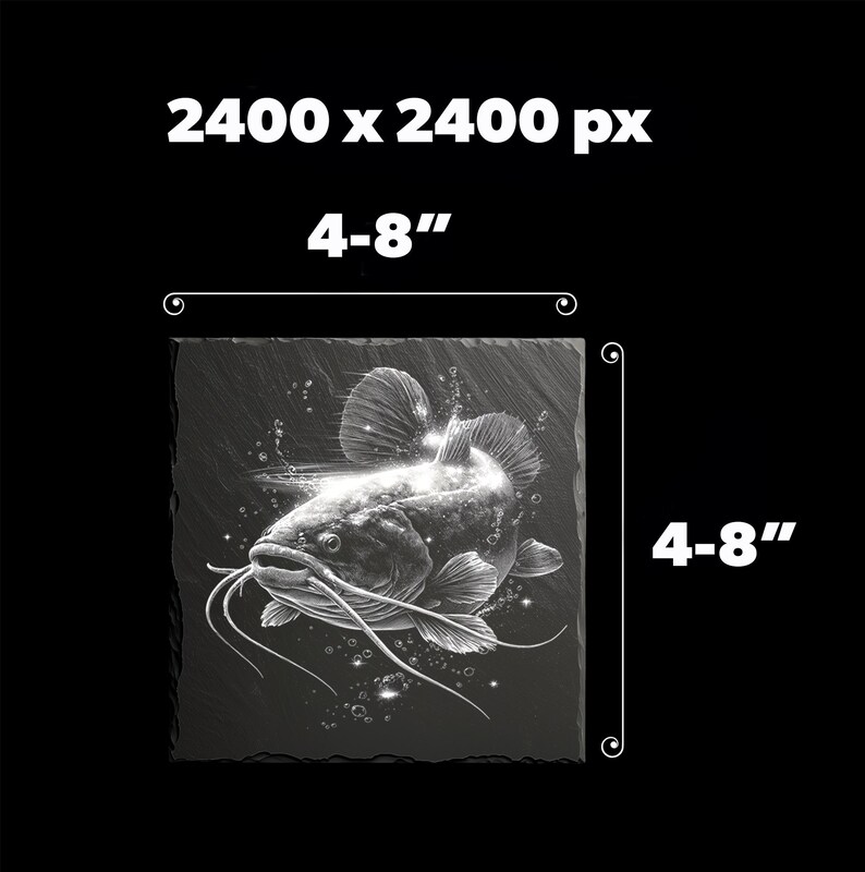 20 Fish, Aquatic Species Laser Engraving Designs for Slate Coasters ...