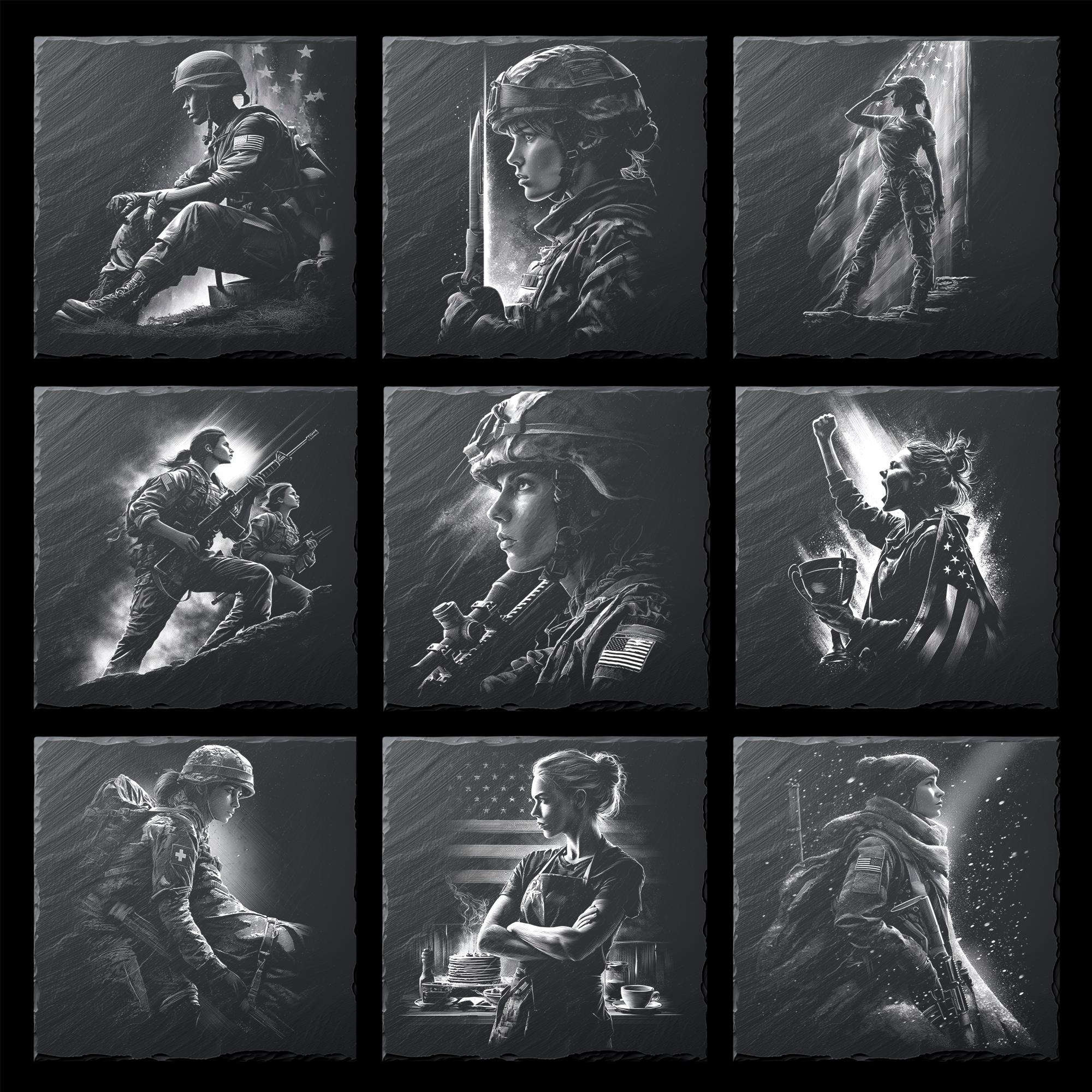 20 Female Soldier Laser Files PNG Patriotic Laser Engraving Veteran ...