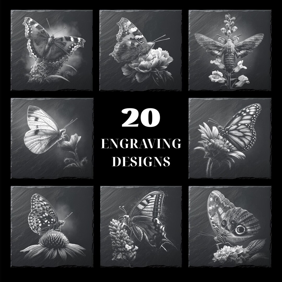 Butterfly & Moth PNG Designs for Laser Engraving, Coaster Clipart ...