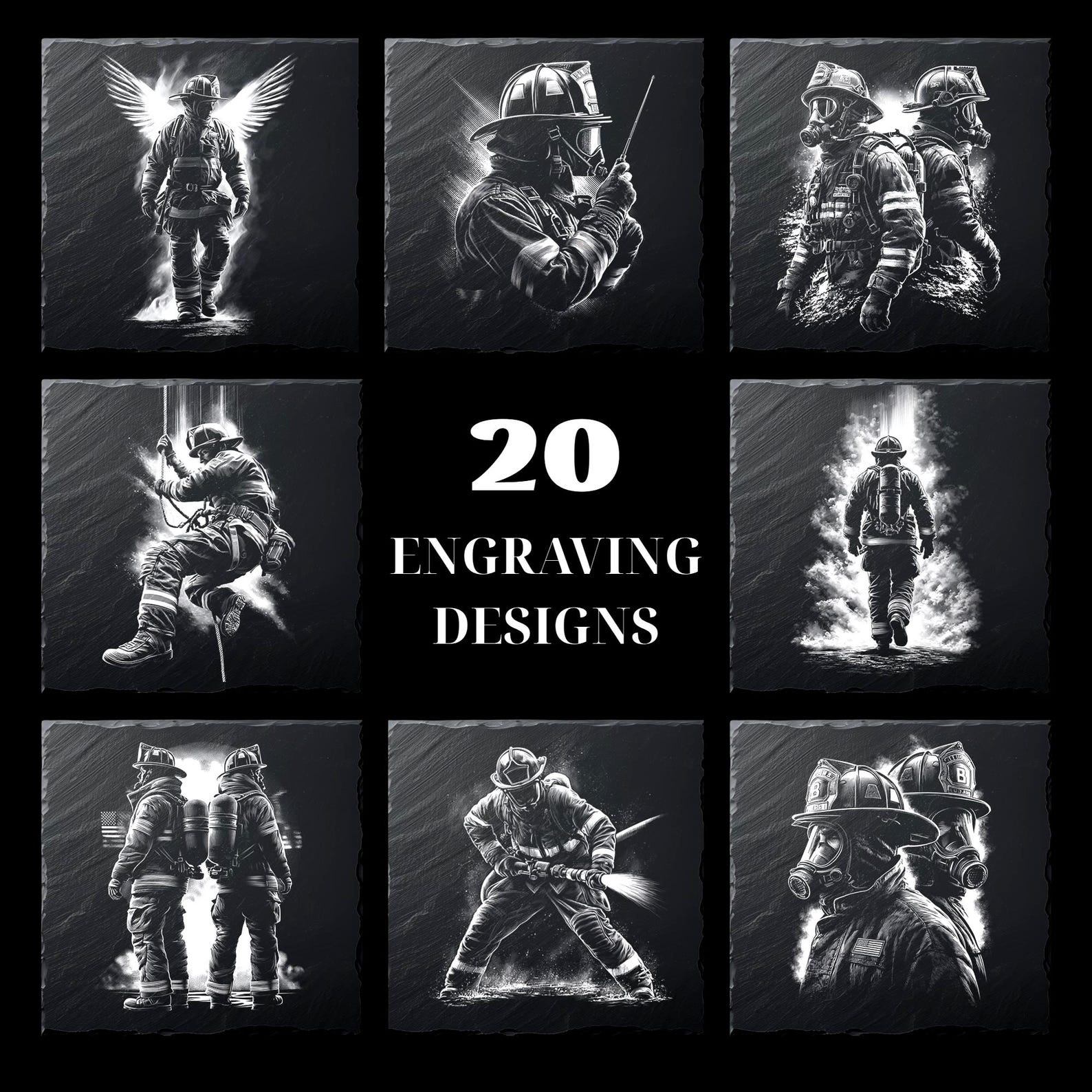 20 Firefighter Angel Laser PNG | Slate Coaster Engraving Files ...