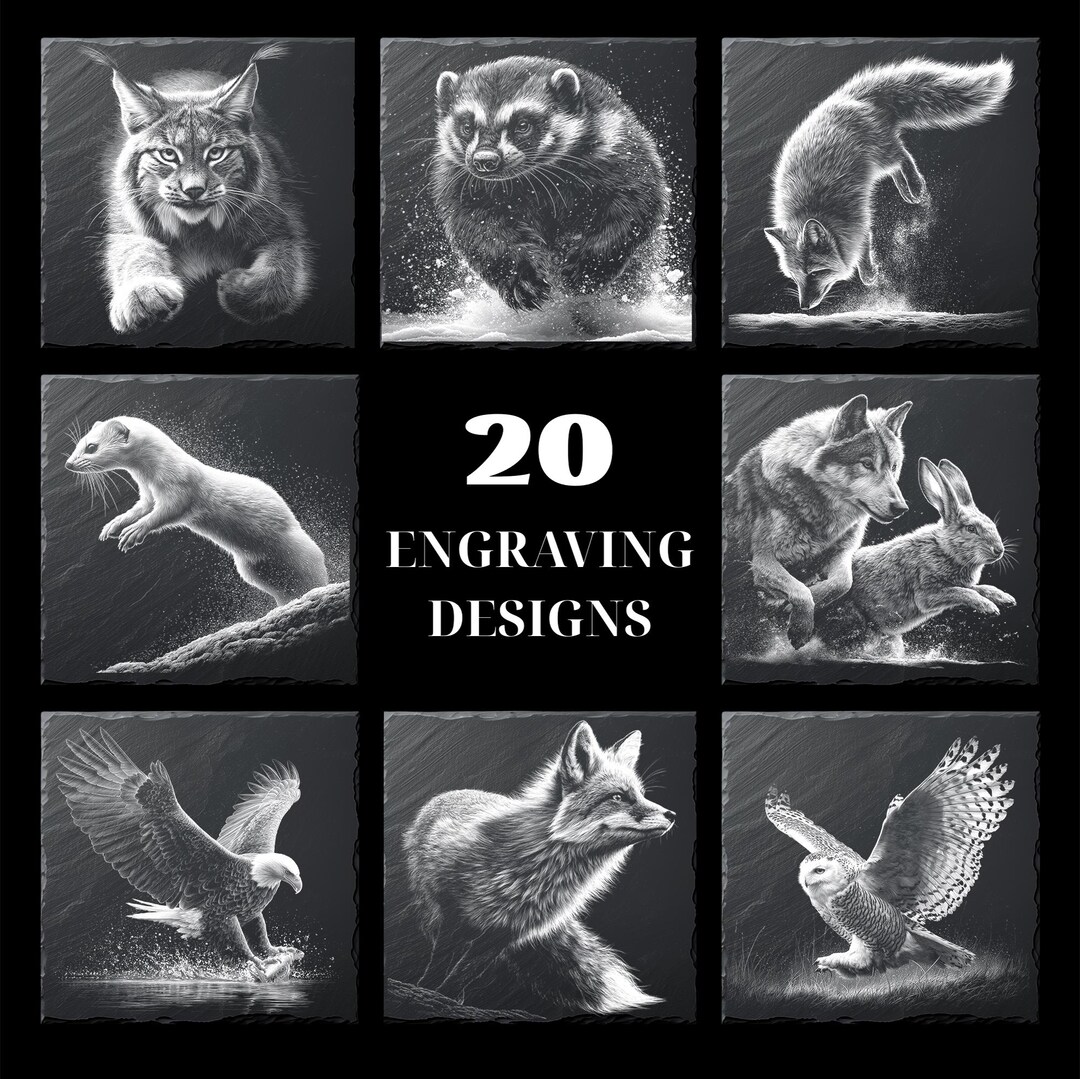 20 Dynamic Wildlife Engraving Designs PNG | North American Animal Laser ...