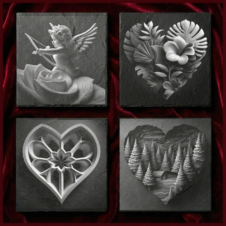 4 Unique Heart Laser PNG | Cupid Forest Tropical Files | Valentine's ...