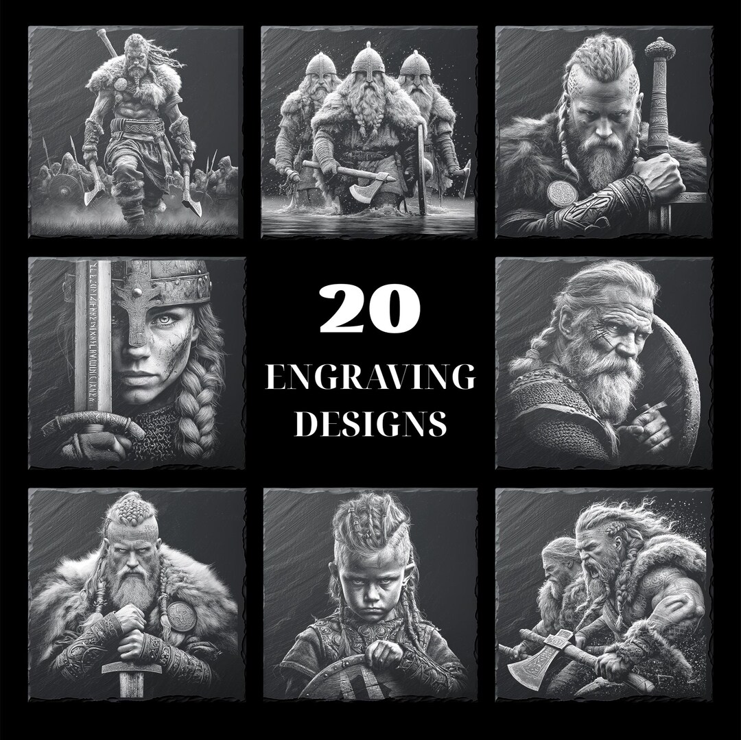 20 Powerful Viking Legends Engraving Designs - Custom Digital Art for ...