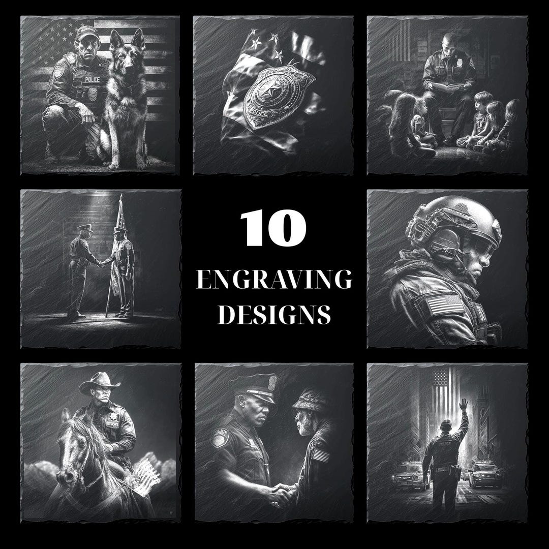 10 Honoring Police Law Enforcement Laser Engraving Designs for Slate ...
