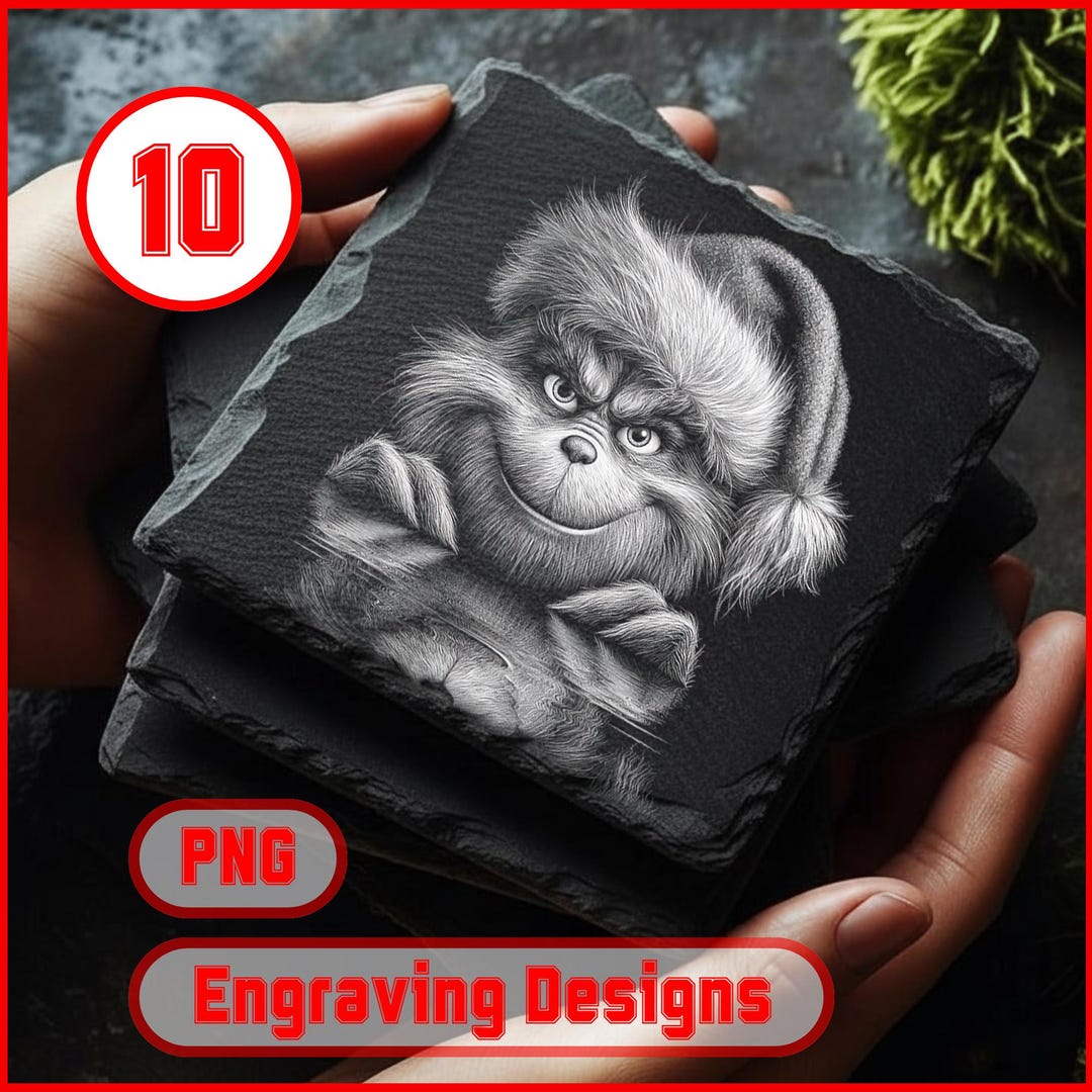 10 Christmas Laser Engraving Bundle Grinch Designs Digital Downloads ...