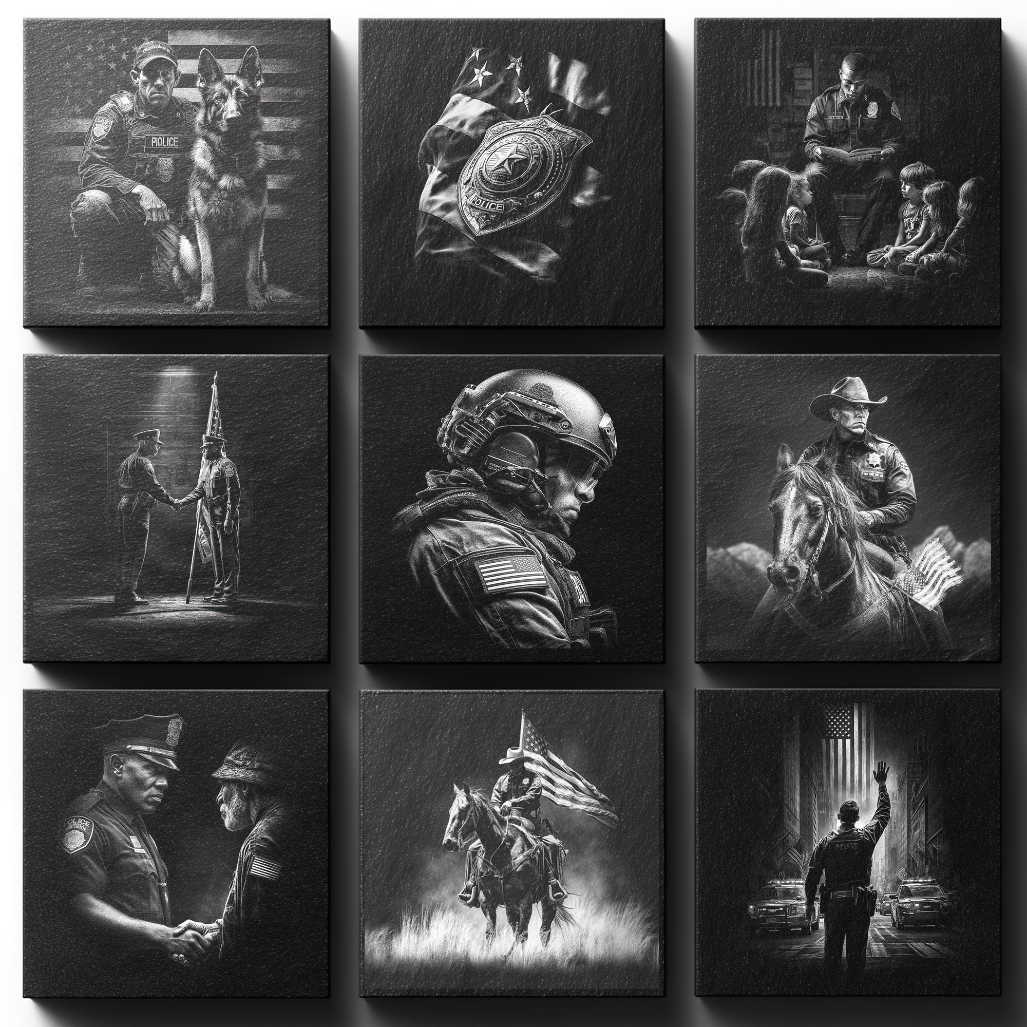 10 Honoring Police Law Enforcement Laser Engraving Designs for Slate ...