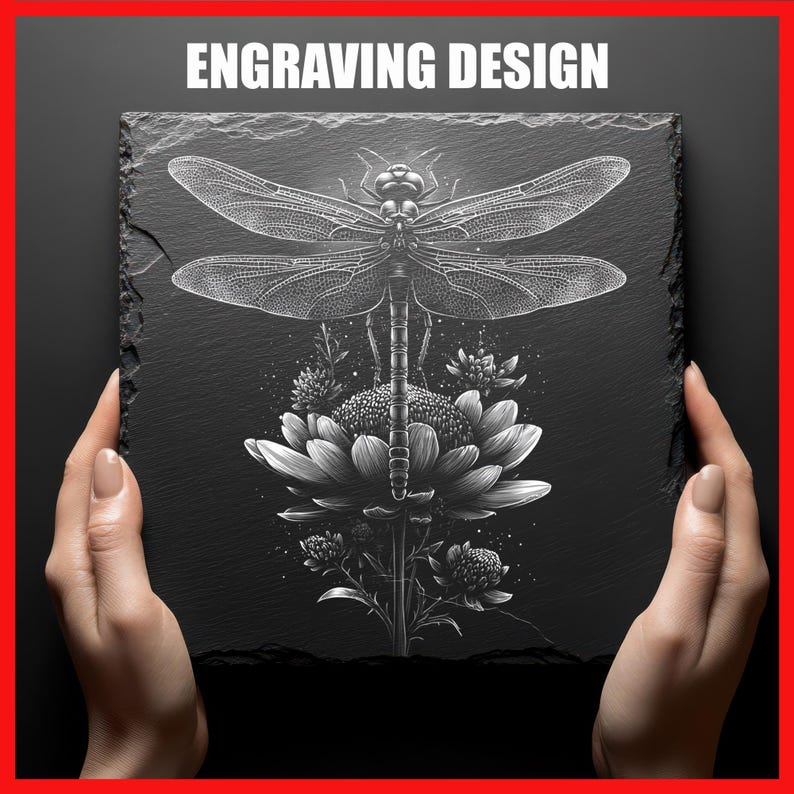 Dragonfly and Flowers Art Botanical Insect Illustration Digital ...
