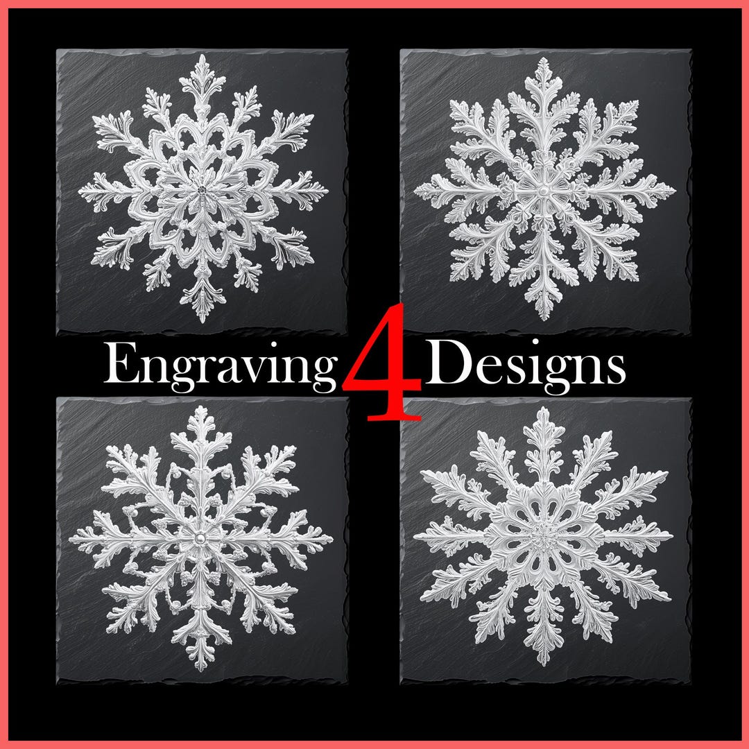 Snowflake Laser Engraving PNG Bundle Winter Holiday Craft Designs ...
