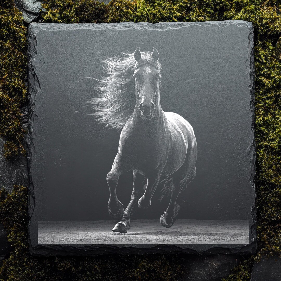 Dynamic Galloping Horse Printable Slate Coaster Design Digital Download ...