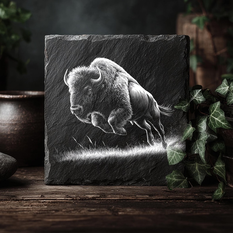 Buffalo Bison Running Laser Engraving Set Wildlife Digital Download ...