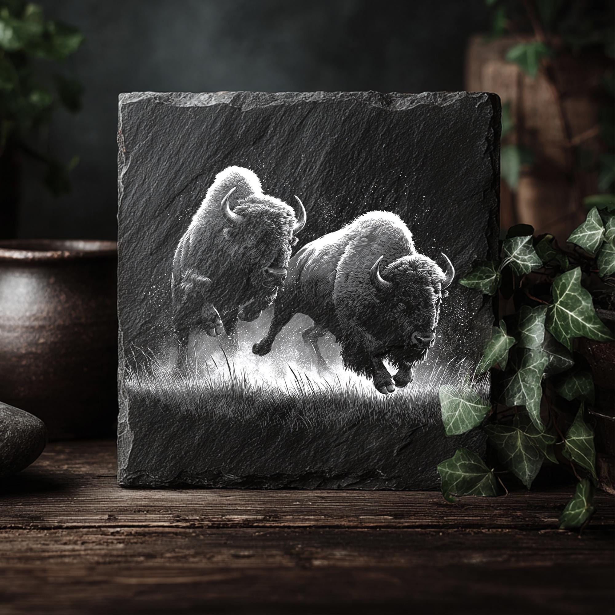 Bison Laser Engraving PNG Set Wildlife Crafts Design Bundle Engrave ...