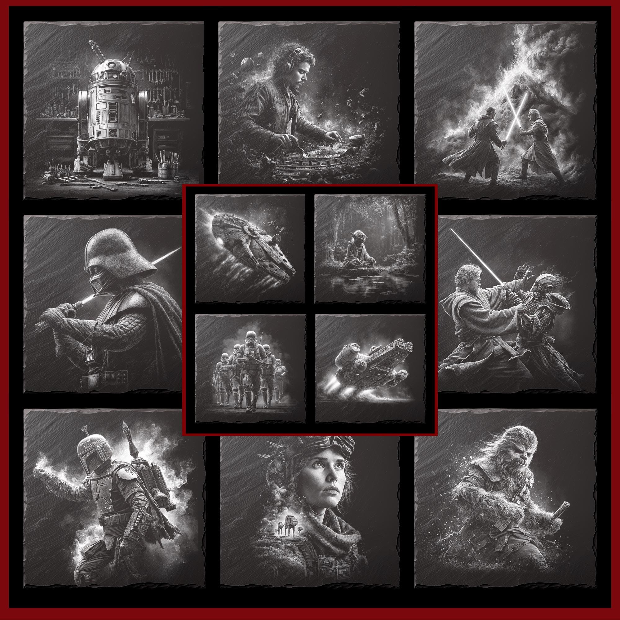 200+ Laser Engraving PNG Designs Sci-fi Bundle | Galactic Legends ...