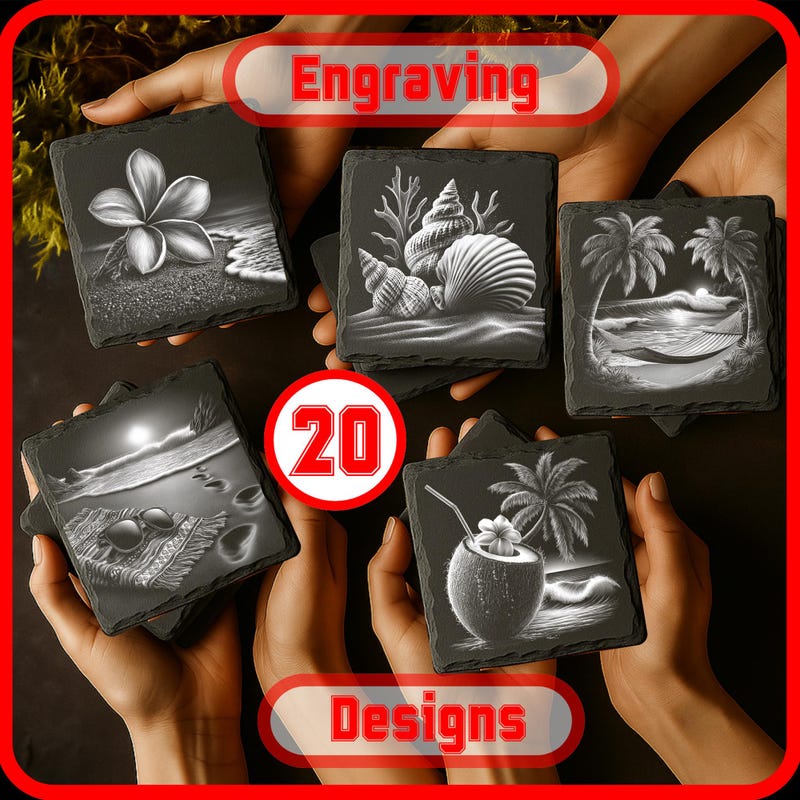 Coaster Light Burn Files - Etsy