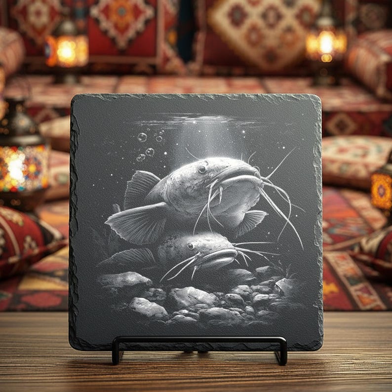 20 Fish, Aquatic Species Laser Engraving Designs for Slate Coasters ...