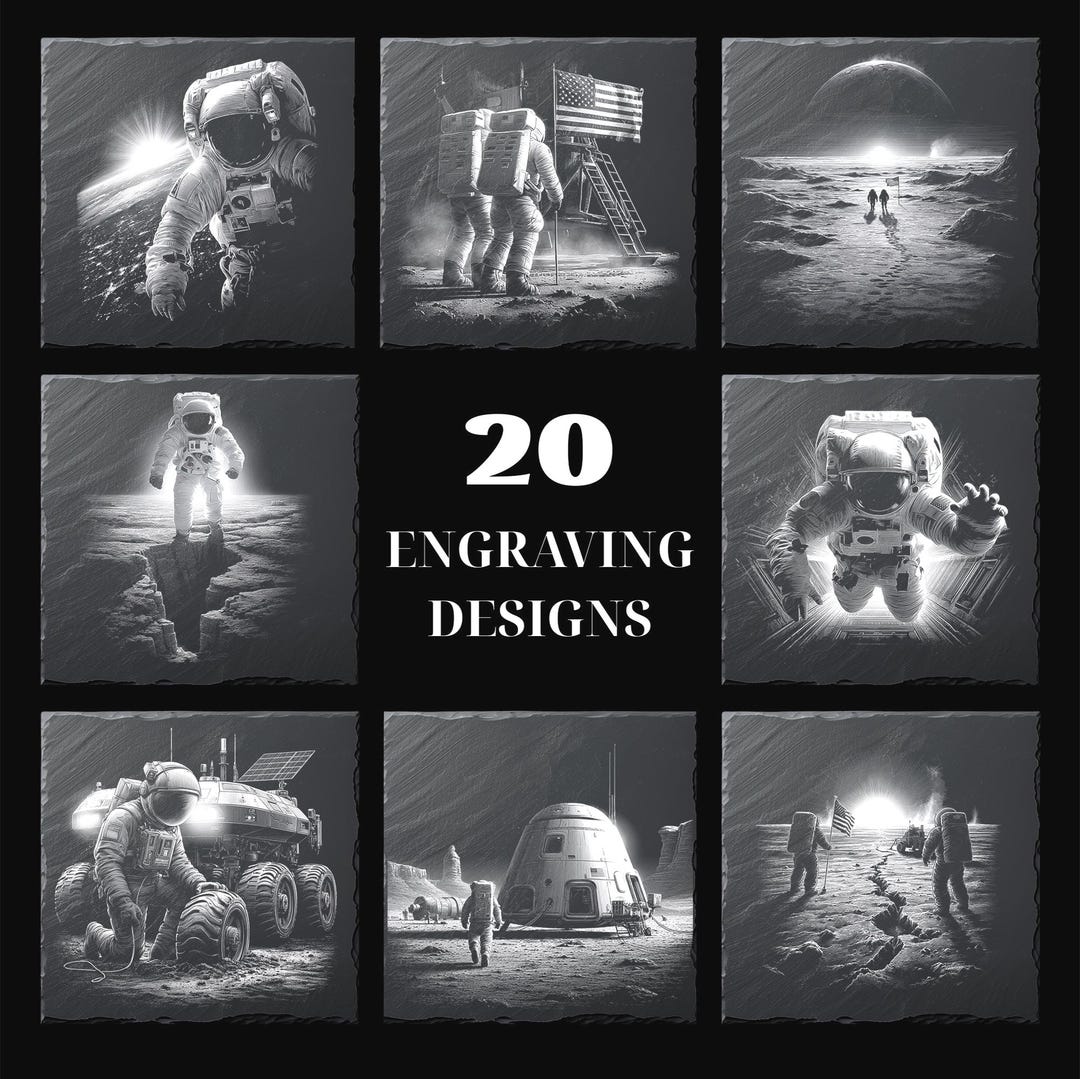 20 Astronaut and Space Exploration Laser Engraving Designs for Slate ...