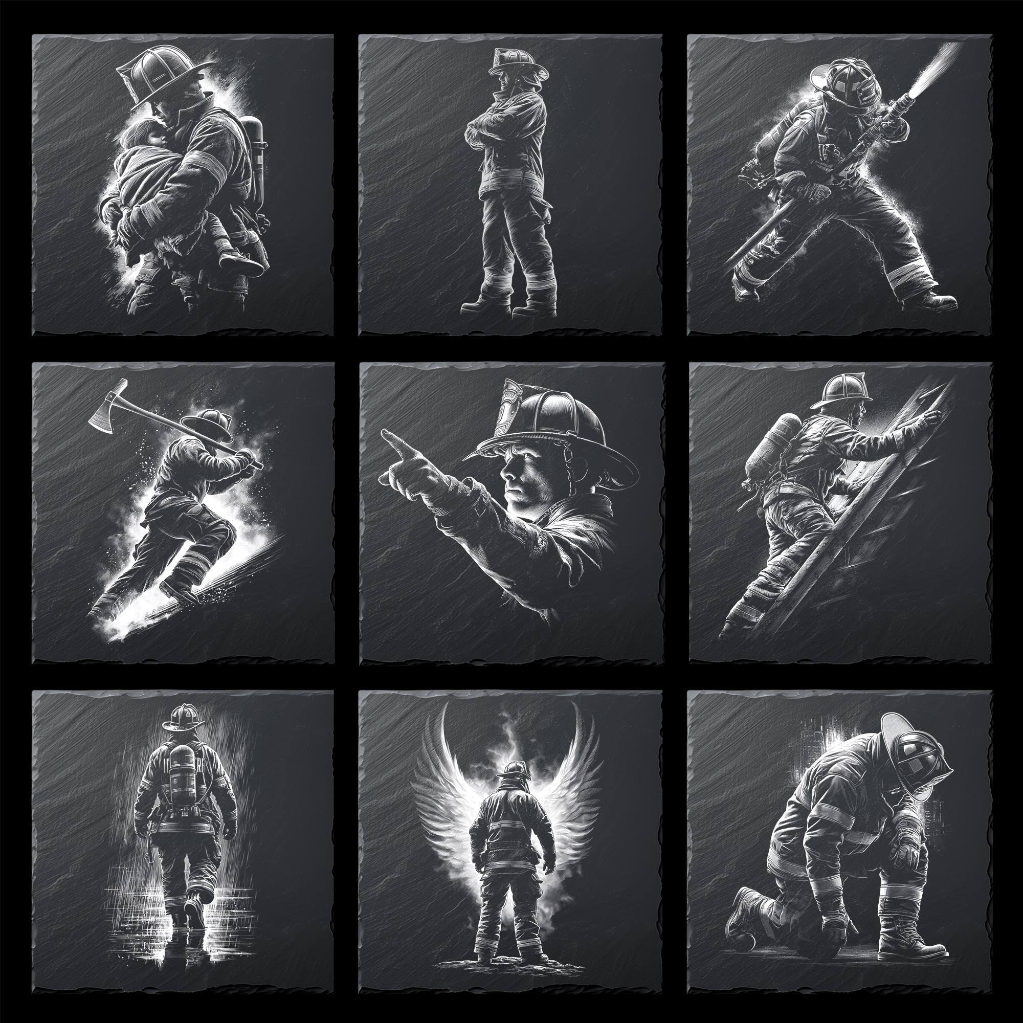 20 Firefighter Angel Laser PNG | Slate Coaster Engraving Files ...