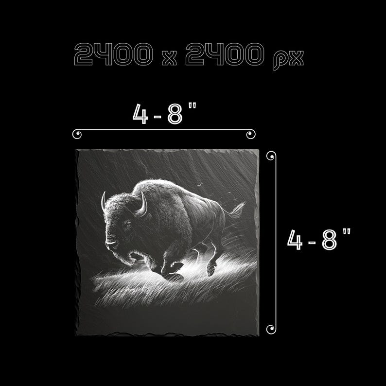 Buffalo Bison Running Laser Engraving Set Wildlife Digital Download ...