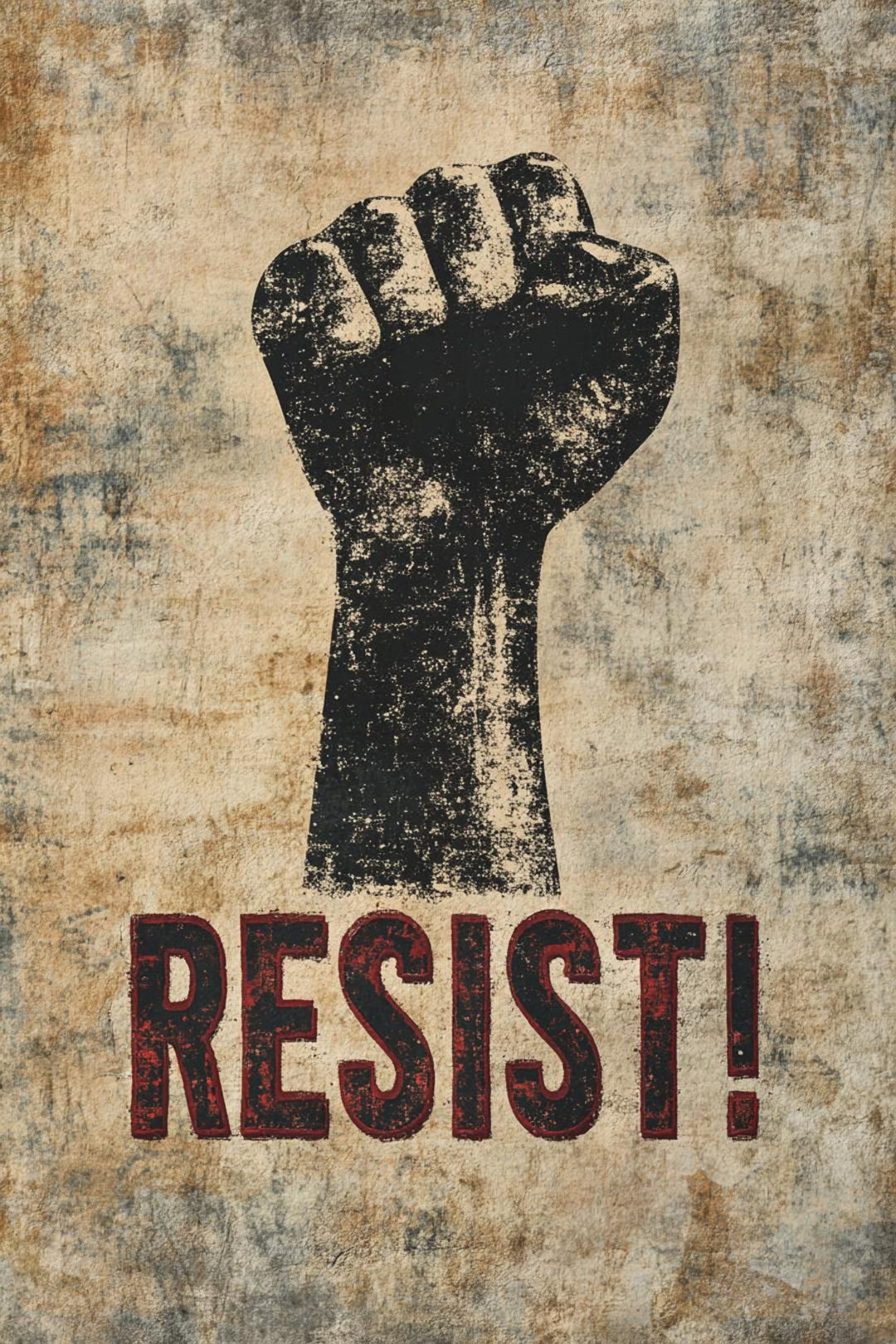 RESIST! Raised Fist Protest Poster - Solidarity & Activism Printable ...