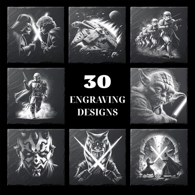 30 Galactic Legends Characters Slate Coaster Designs Laser Engraving ...