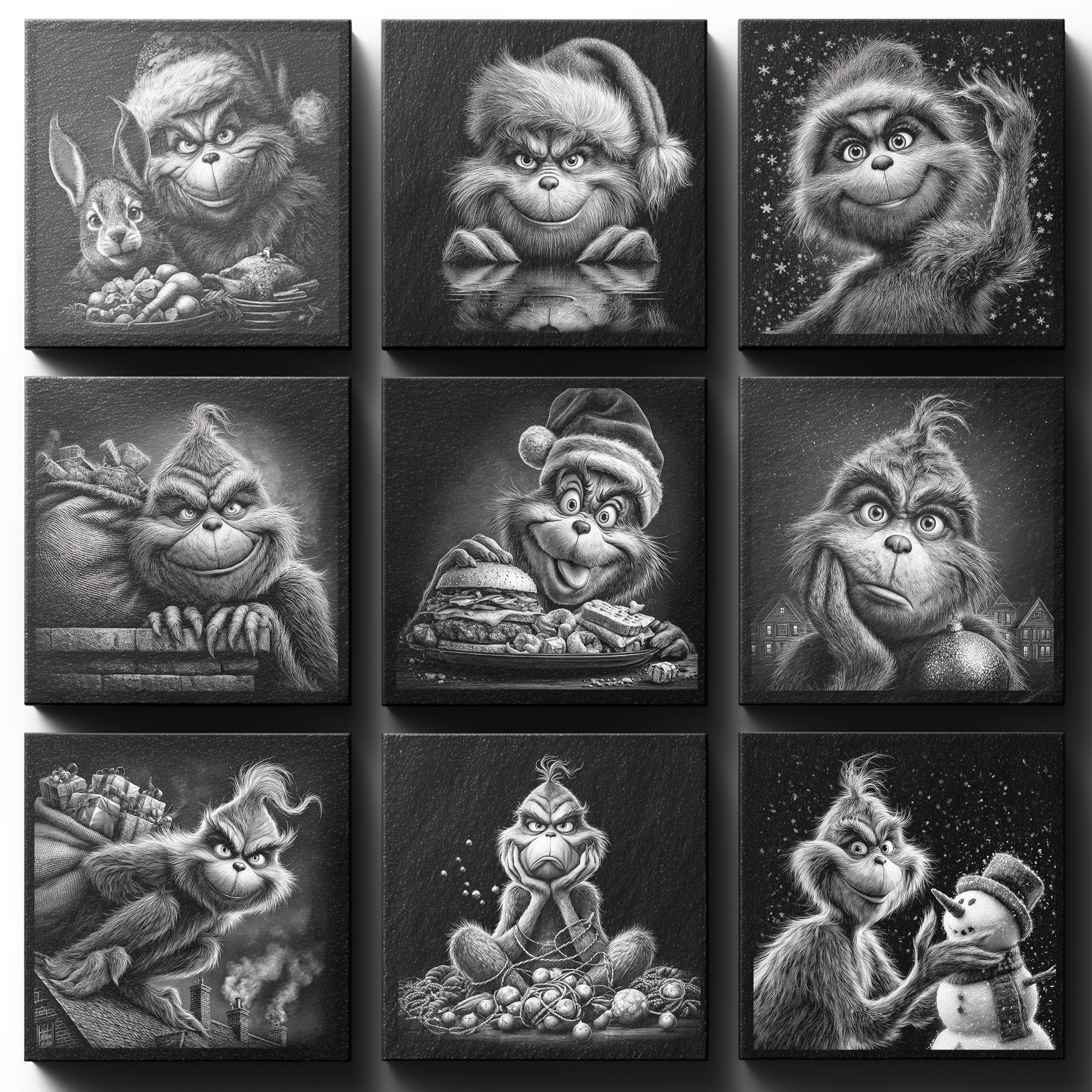 10 Christmas Laser Engraving Bundle Grinch Designs Digital Downloads ...