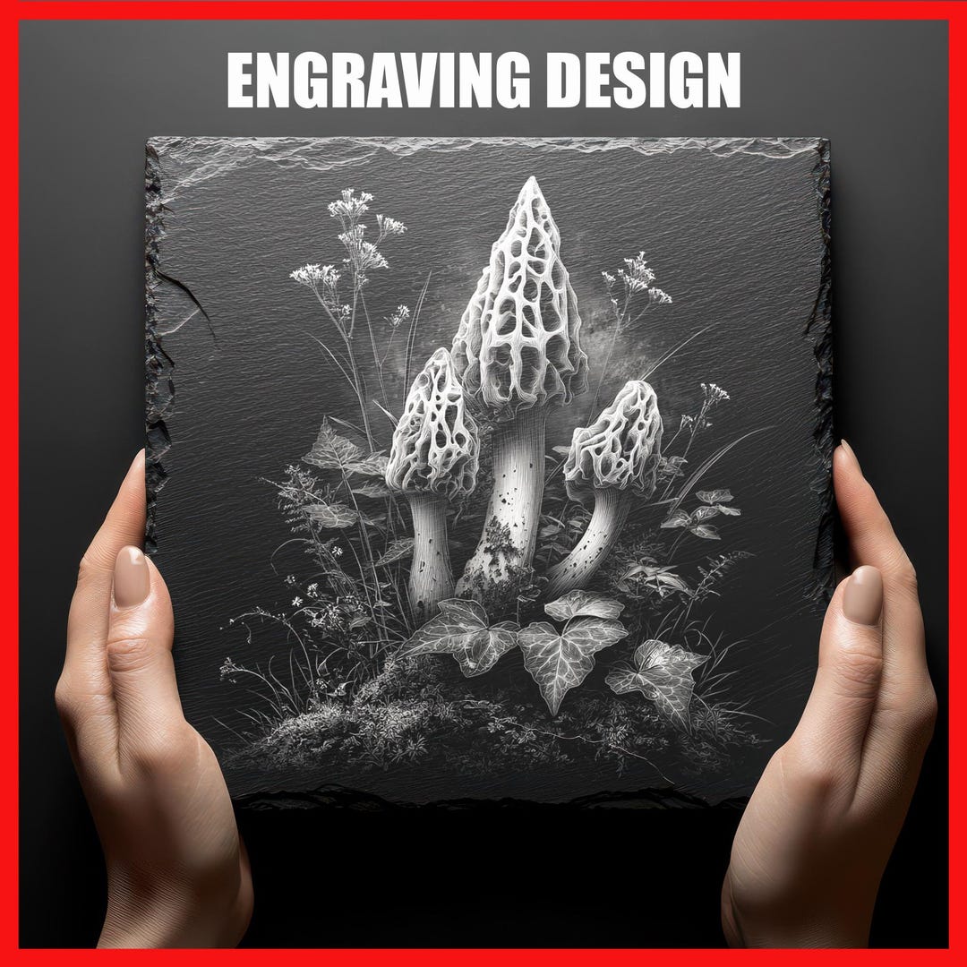 Realistic Morel Mushroom Laser Engraving Design | Optimized PNG for ...
